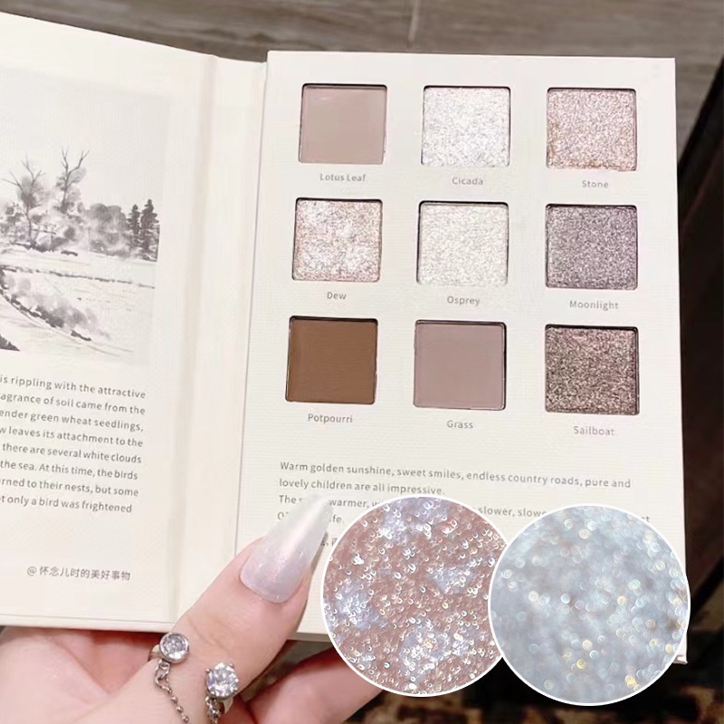 CVZ New Style Nine-Color Eyeshadow Book Earth Color Palette Flashing ...