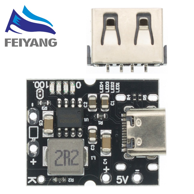 Type-C USB 5V 2A Boost Converter Step-Up Power Module Lithium Battery ...