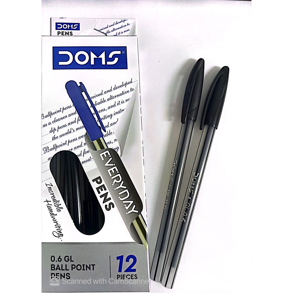 Doms Direct Fill Semi-Gel Ball Pen 0.6mm for Tiksay 1pc (Black Blue and ...