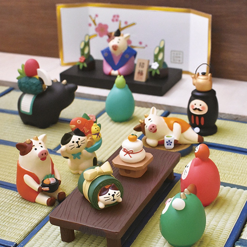 Zakka Japanese Style Groceries Blessing Doll Priest Miko Miniature Scene Food Toys Decoration ...