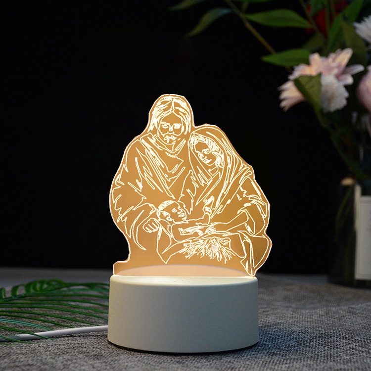 Creative Gift LED Acrylic 3D Night Lamp Energy Saving Bedroom Lamp Cute ...
