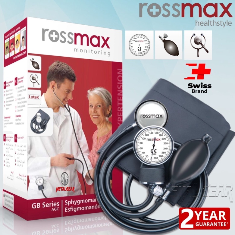 ROSSMAX GB SERIES AGC ANEROID SPHYGMOMANOMETER BLOOD PRESSURE WITH STETHOSCOPE MANUAL [ORIGINAL ...