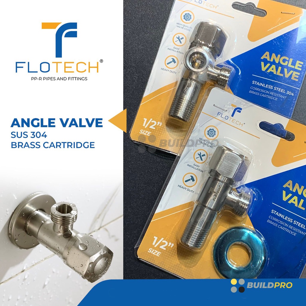 Flotech Stainless 304 Angle Valve 1/2"- (One way/Two way) | Shopee ...