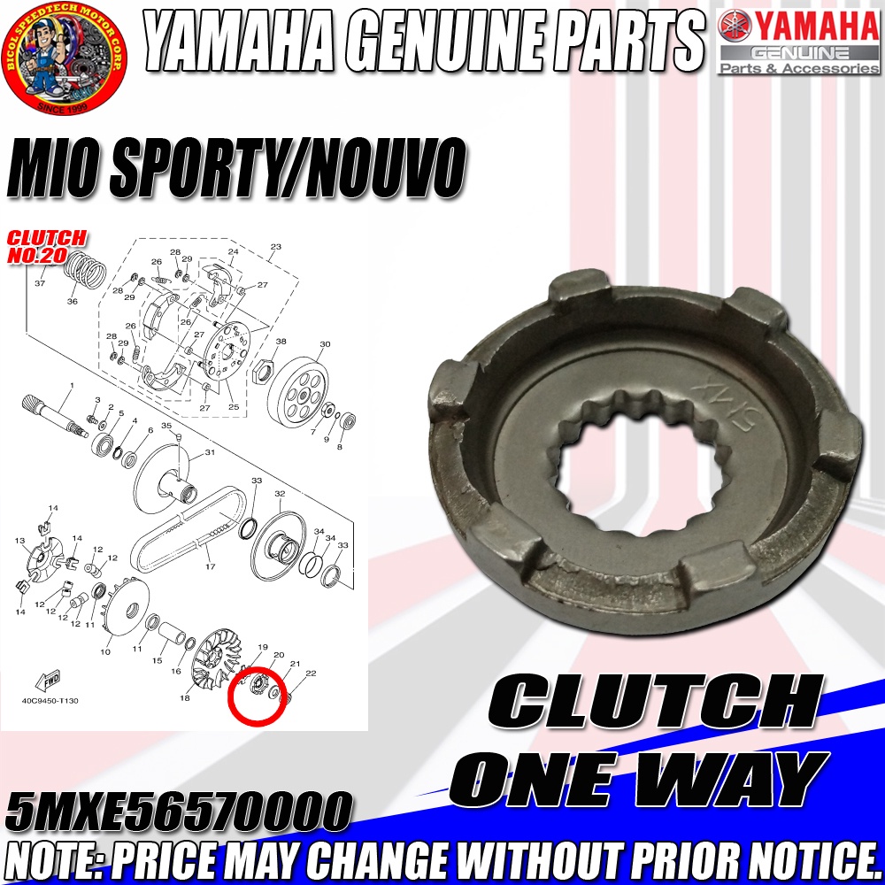 MIO SPORTY/NOUVO/GRAVIS/GEAR S/FAZZIO CLUTCH ONE WAY (YGP) (GENUINE ...