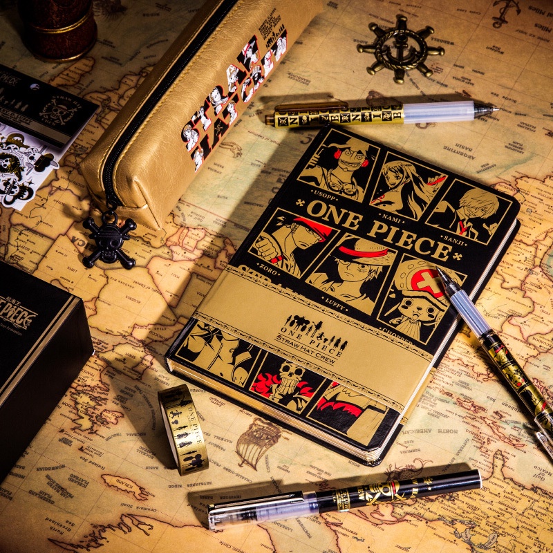 Anime One Piece Stationery Gift Box Black Gold Series Gift Box Set Gel ...