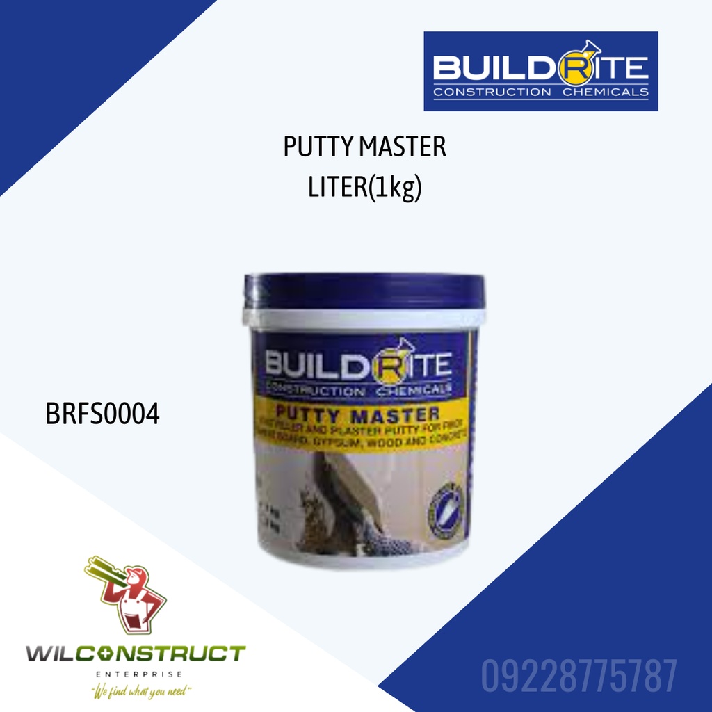BUILDRITE PUTTY MASTER JOINT FILLER & PLASTER PUTTY LITER(1kg) | Shopee ...
