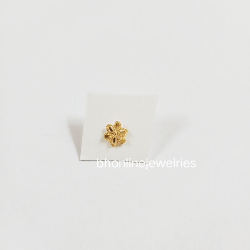 Gold Mukuthi/ Nose Pin/ Nose Stud Full Gold Design Backscrew | Shopee ...