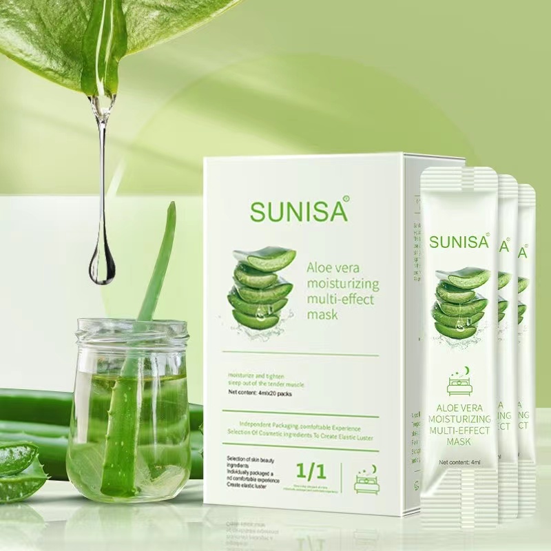 (1Box Or 20pcs) Sunisa Moisturizing Facial Mask Aloe Vera Gel Mask 4ml ...
