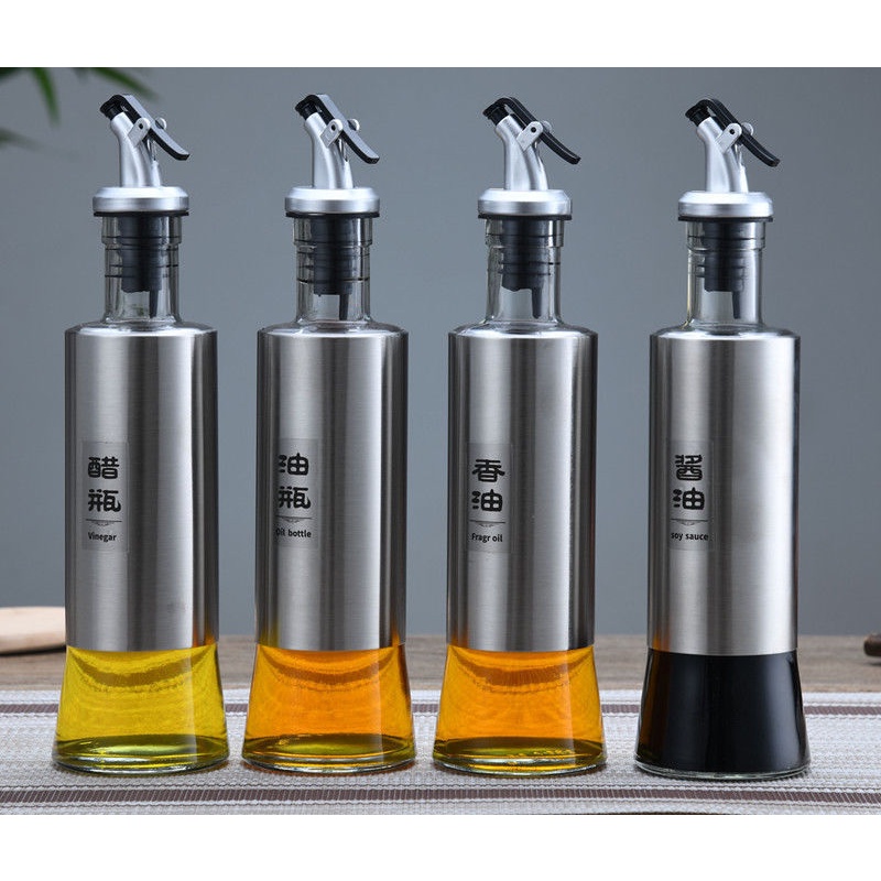 Glass Oiler Household Kitchen Utensils Leak-Proof Small Size Soy Sauce ...
