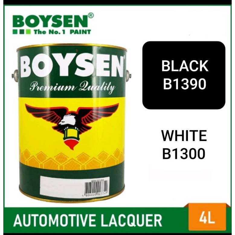 BOYSEN AUTOMOTIVE LACQUER WHITE B1300, BLACK B1390 HIGH GLOSS LITER ...