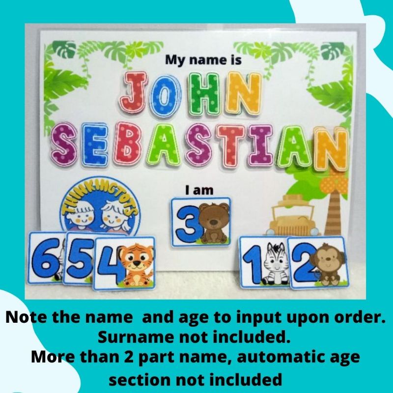Editable Name Jungle Theme Busy Book Laminated Interactive Activity ...