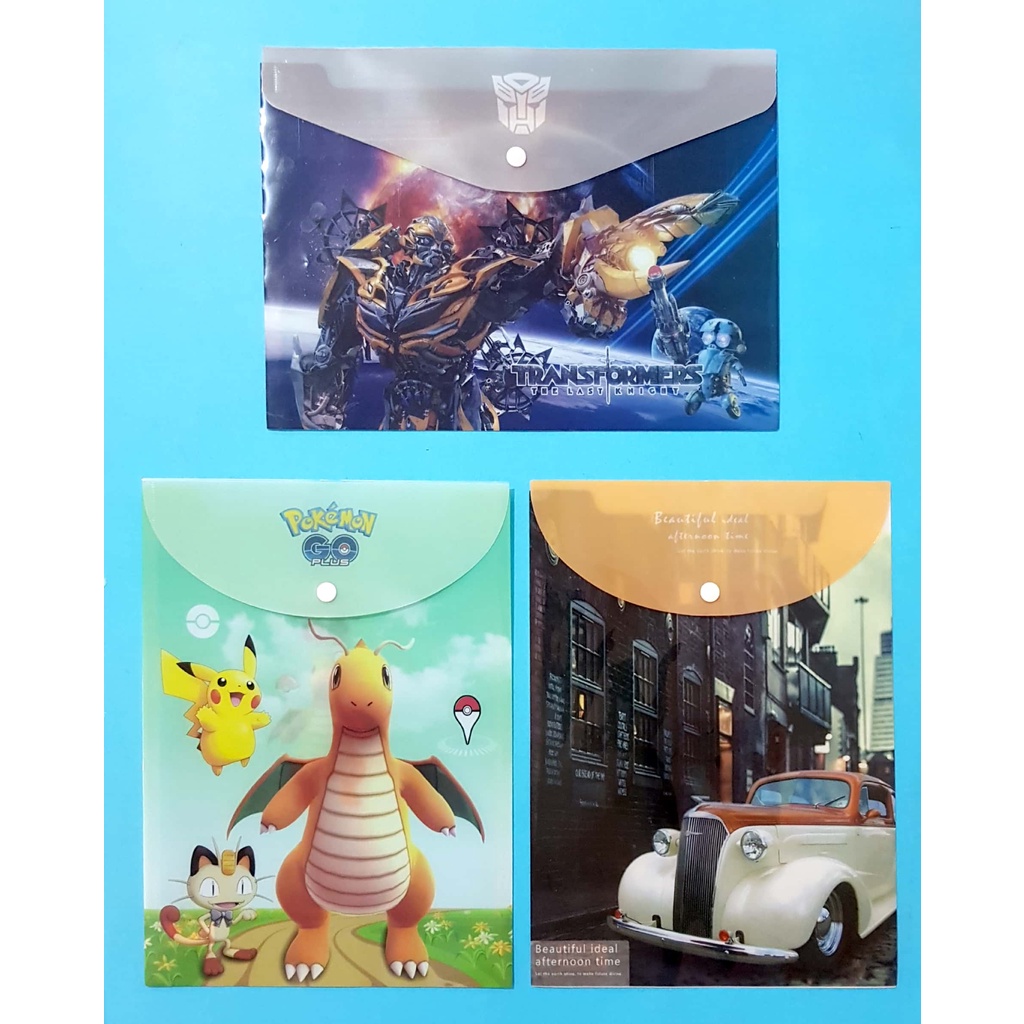 [ SS ] Cartoon Button File A4 Bag Dokumen Butang | Shopee Philippines