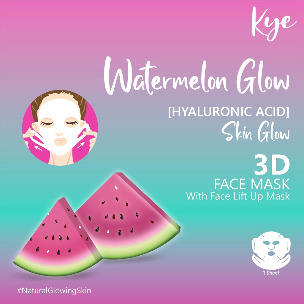 Kye - Watermelon Skin Glow 3d Face Mask - 1 Sheet (Hyaluronic Acid ...