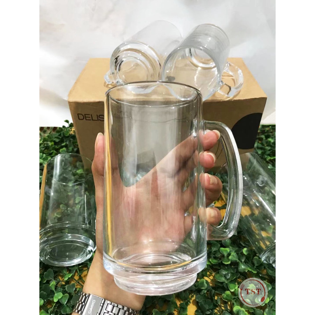 390ML, DELISOGA high temperature resistant glass water cup tea beer mug ...
