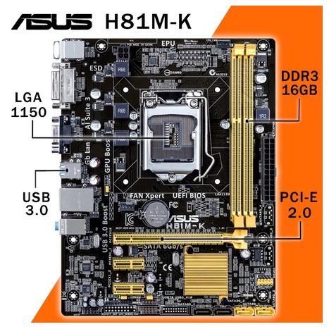 ⚡️ASUS H81M-K A C D E H81M-D R2.0 H81M-Plus LGA 1150 Motherboard DDR3 ...