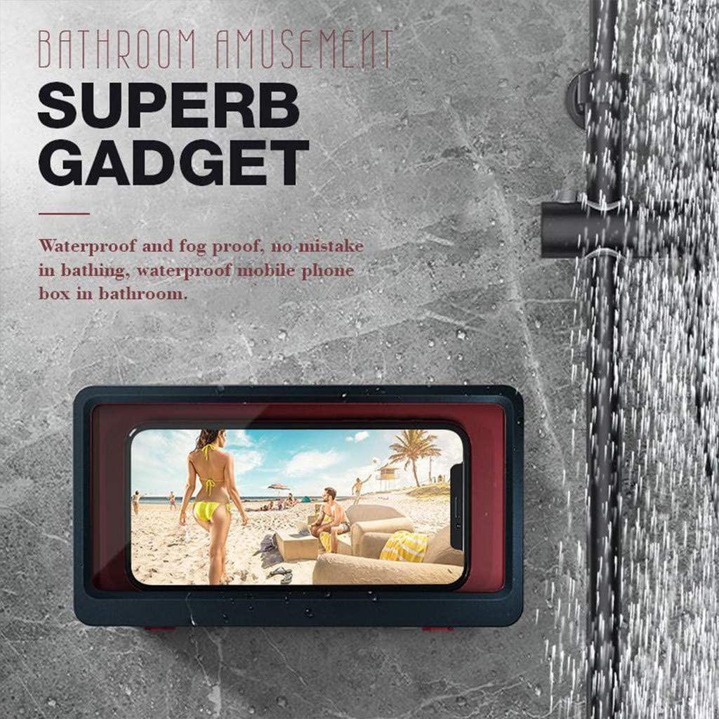 Wall Mounted Phone Case Waterproof Anti-Fog Touchable Screen Sealed ...