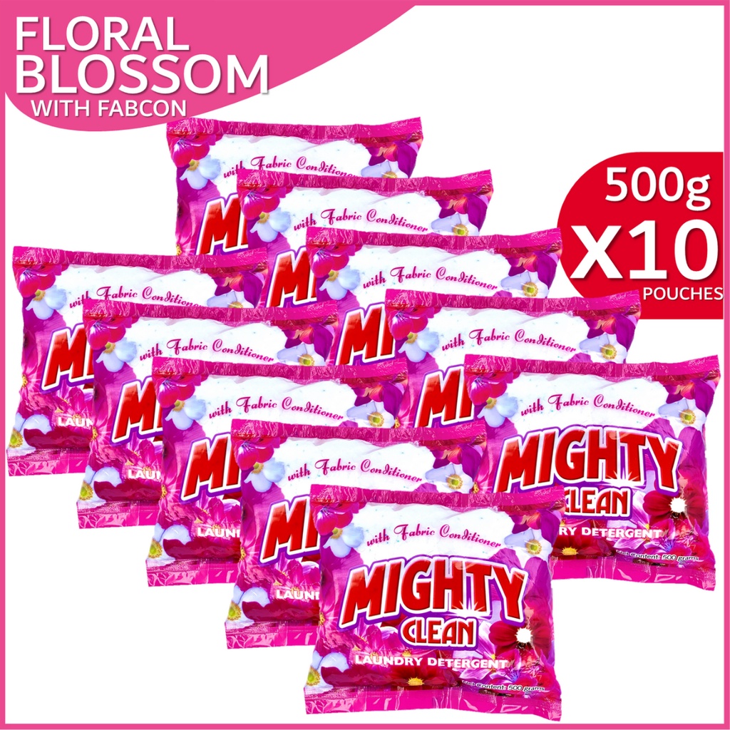 Mighty Clean Detergent Powder Floral Blossom - Powder PINK 500 GRAMS X ...