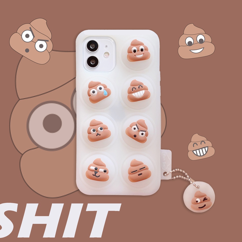 Funny Poop Pop It Silicone Case for iPhone 11 12 Pro Max 6 6S 7 8 Plus ...