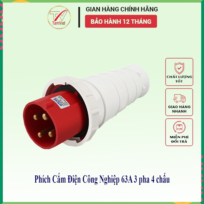 Tam Viet industrial plug, 63A 3-phase 4-pin 380V industrial power plug ...