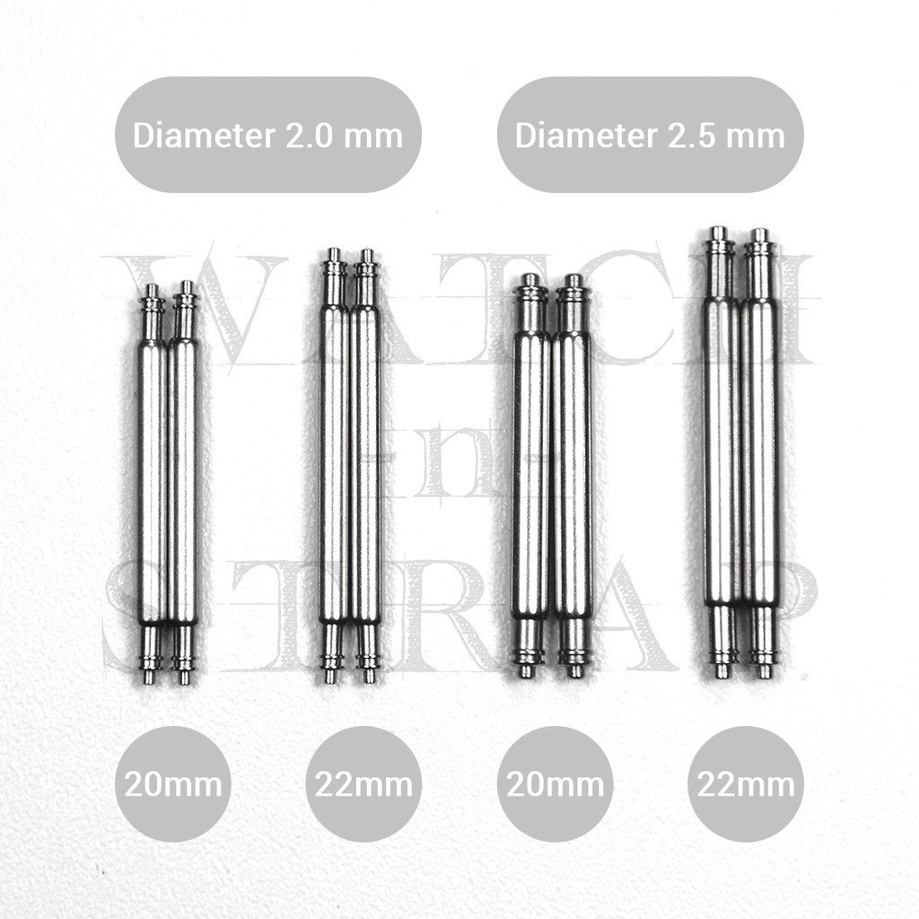 Fat spring bar 2.0mm 20mm 22mm diver watch strap double flanged ...