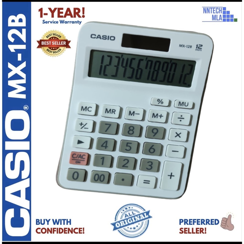 Casio MX12B Mini Desk Type Calculator | Shopee Philippines