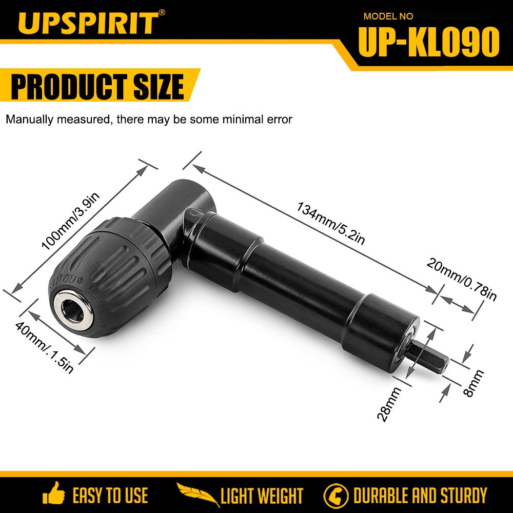 UPSPIRIT Electric Drill 90 degree Right Angle Drill Attachment Chuck ...