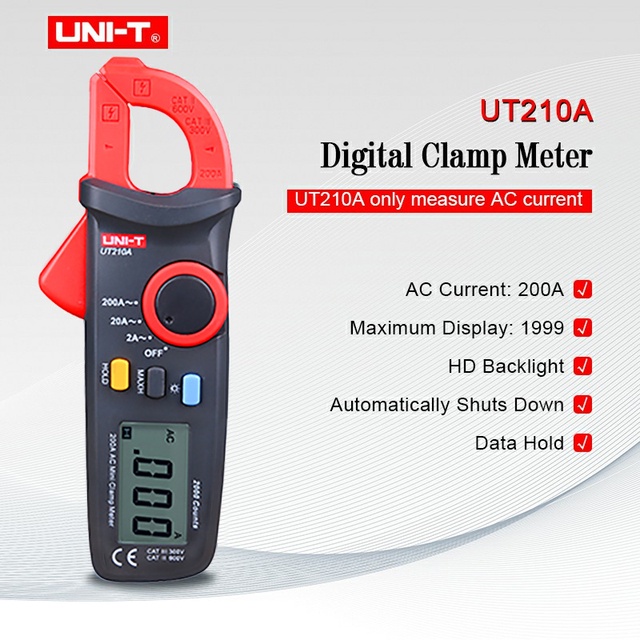 UNI-T UT210D UT210E Digital AC/DC Current Voltage Resistance ...