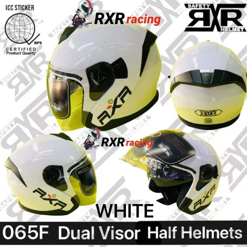 Rxr Half Face Dual Visor 065F For Motorcycle With ICC (BPS) LARGE ONLY | Shopee Philippines