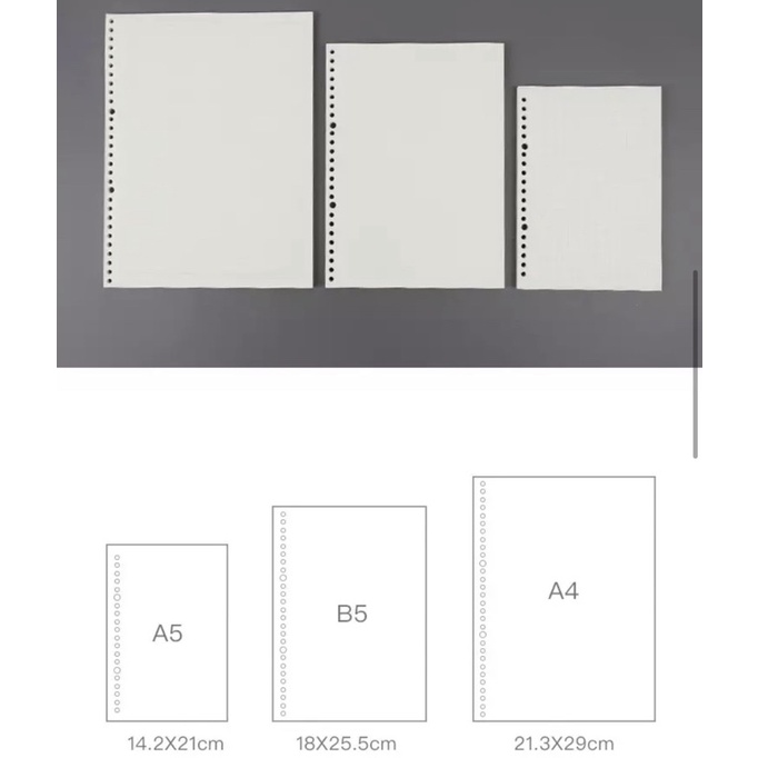 Loose Leaf Binder Refill A5/B5/A4 (20/26/30 Holes) | Shopee Philippines