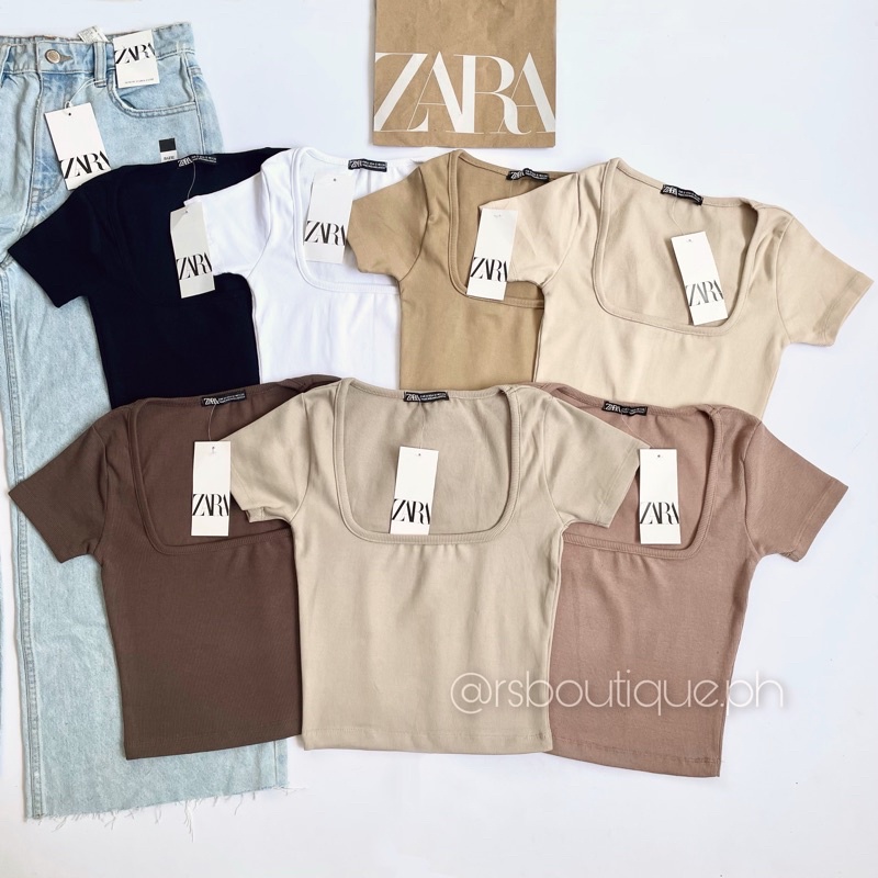 Zara Square Neck Ribbed Top |Premium Quality | Shopee Philippines