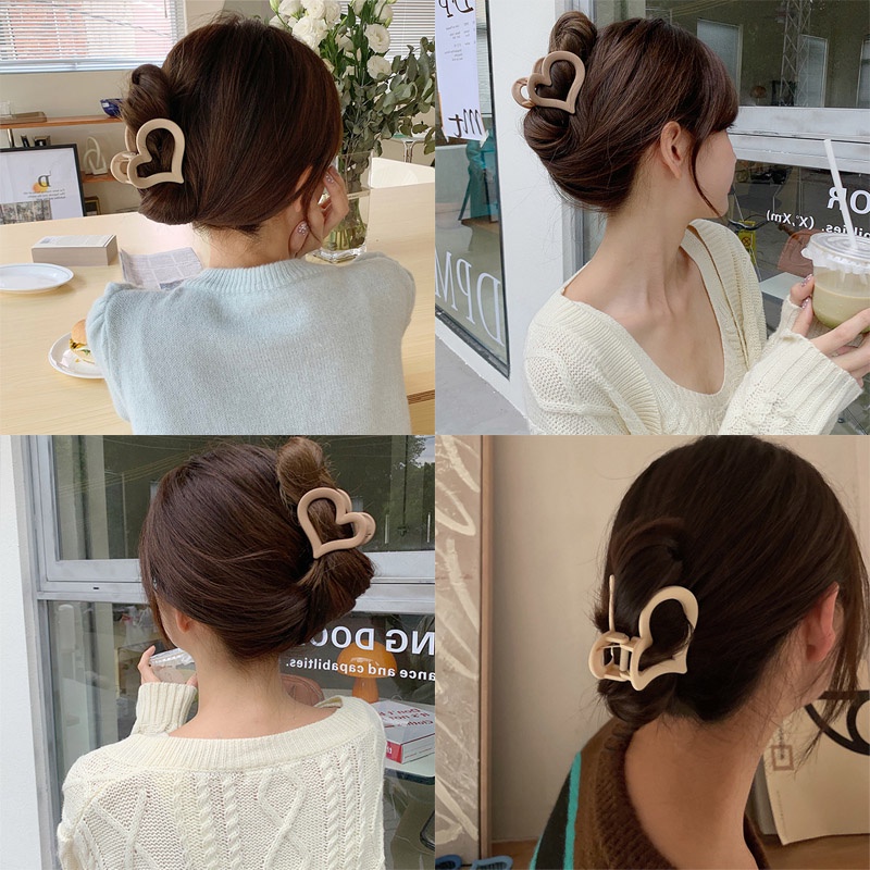 Coklat Large Milk Coffee Color Hair Clip Catch Clip Shark Clip Hairpin ...