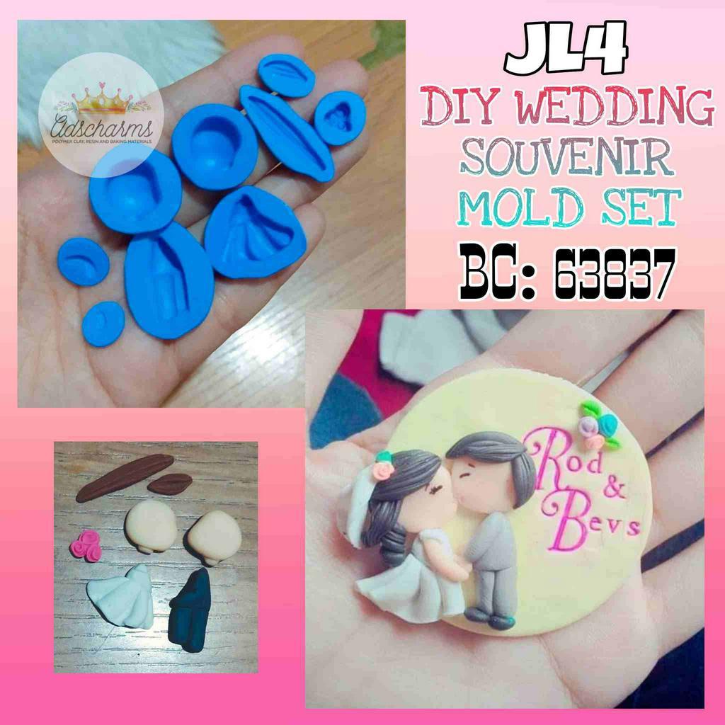 JL4 DIY Wedding Kiss Souvenir Mold Set | Chibi Clay Molds | BC63837 ...