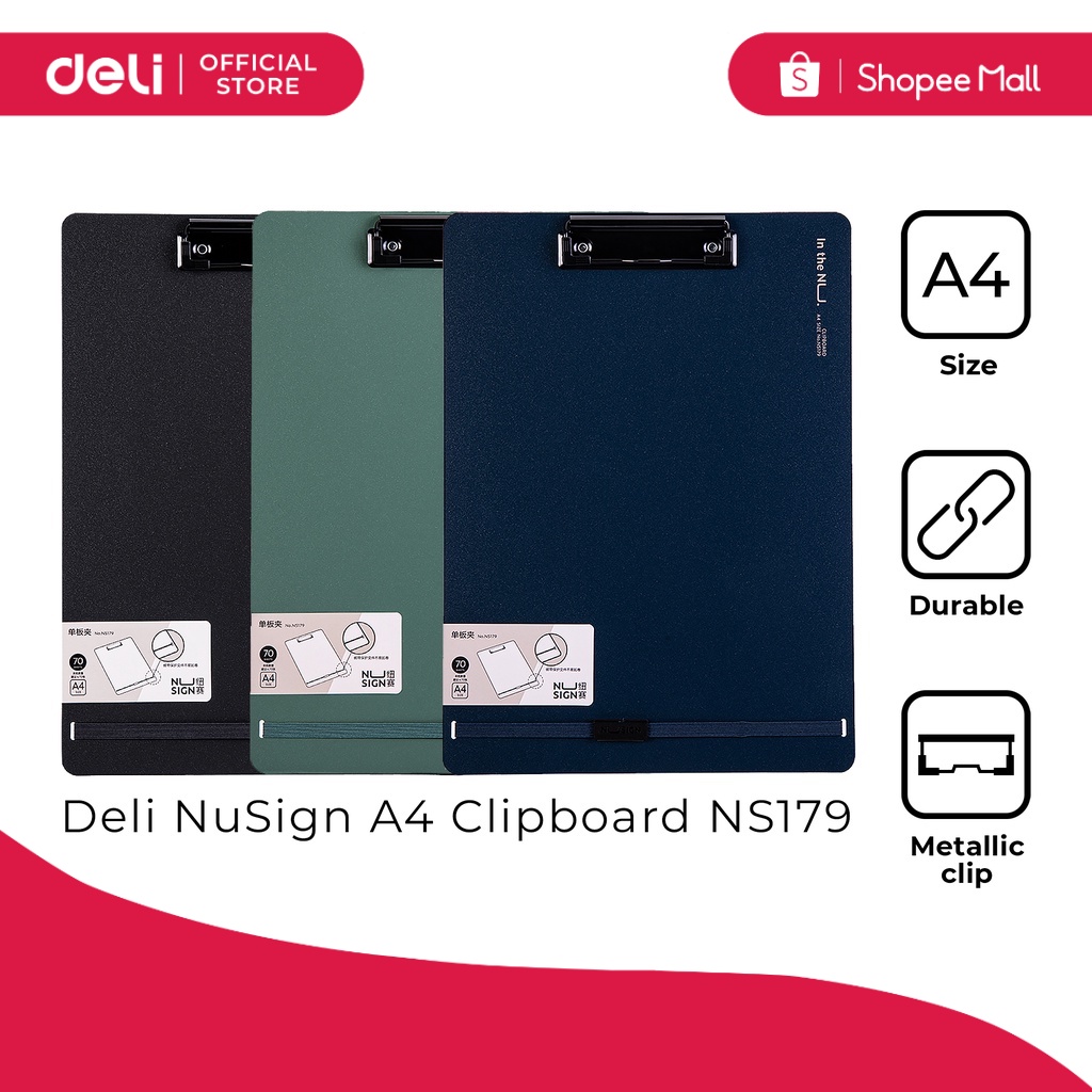 Deli NS179 NuSign A4 Clipboard [79NS179] | Shopee Philippines