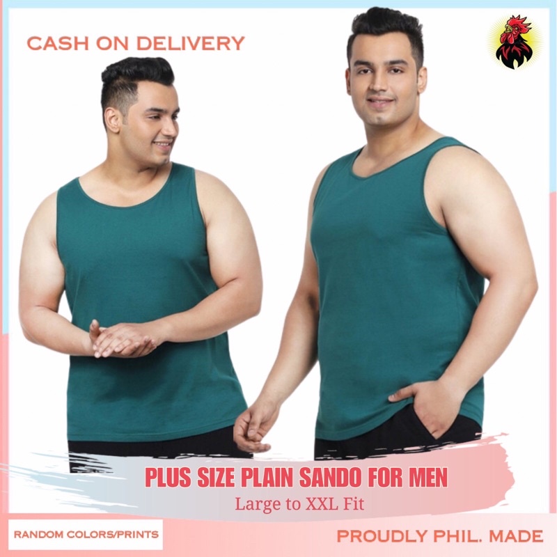 PLUS SIZE Plain Sando for Men [GILBERTO] - Large to XXL | Shopee ...