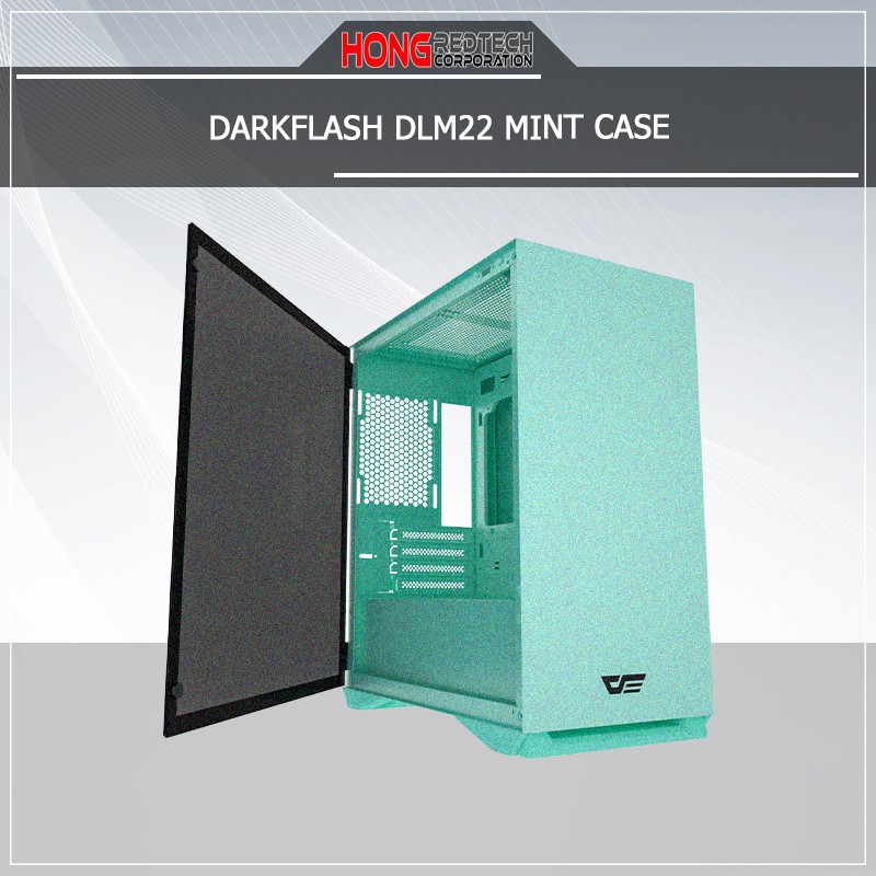 darkFlash DLM22 Mint Green MicroATX Computer Case with Door Opening ...