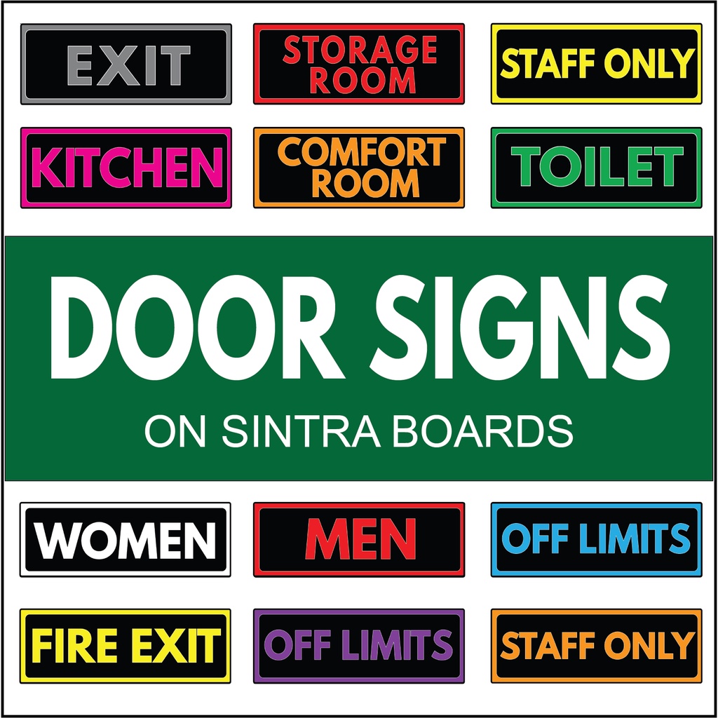 Entrance Exit Door Signs For Home and Companies. Toilet, Comfort Room ...
