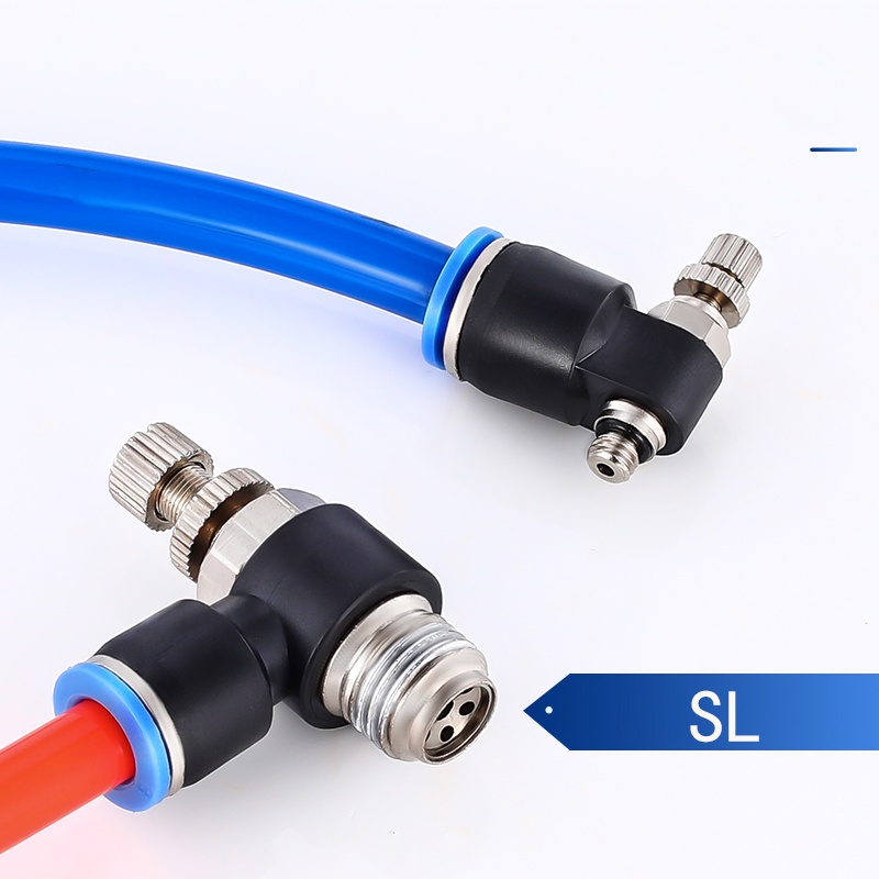 SL connector pneumatic trachea quick connector throttle valve speed regulating valve SL4 / 6 / 8 ...