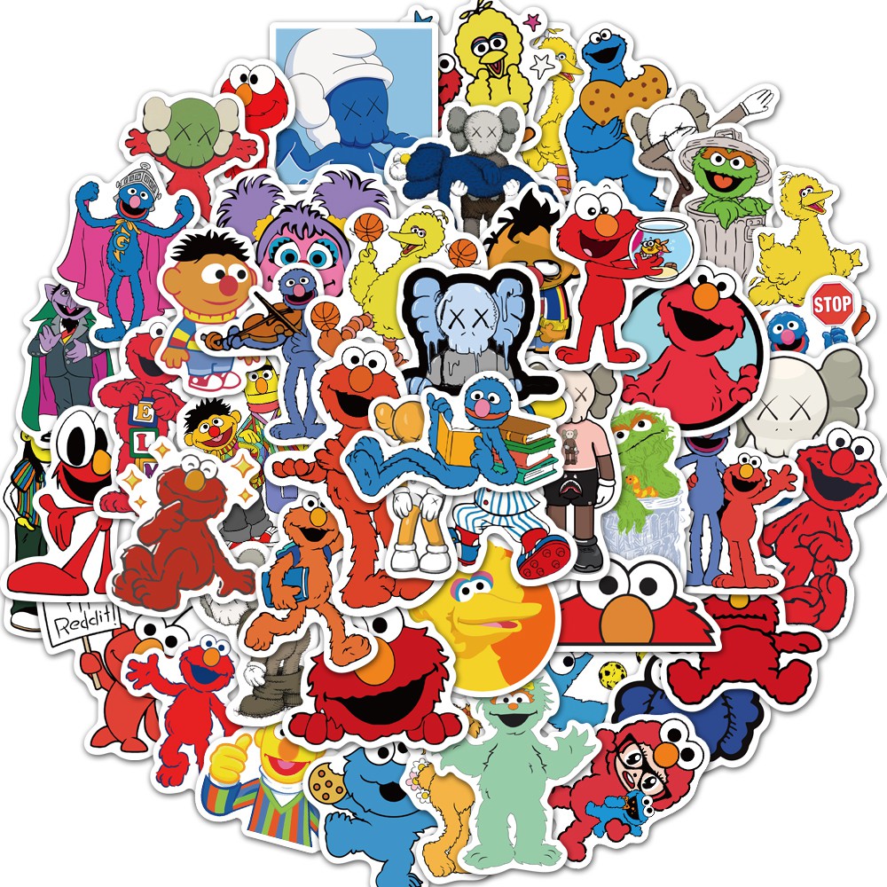 50PCS American Animation Sesame Street Cartoon Sticker For Bike ...