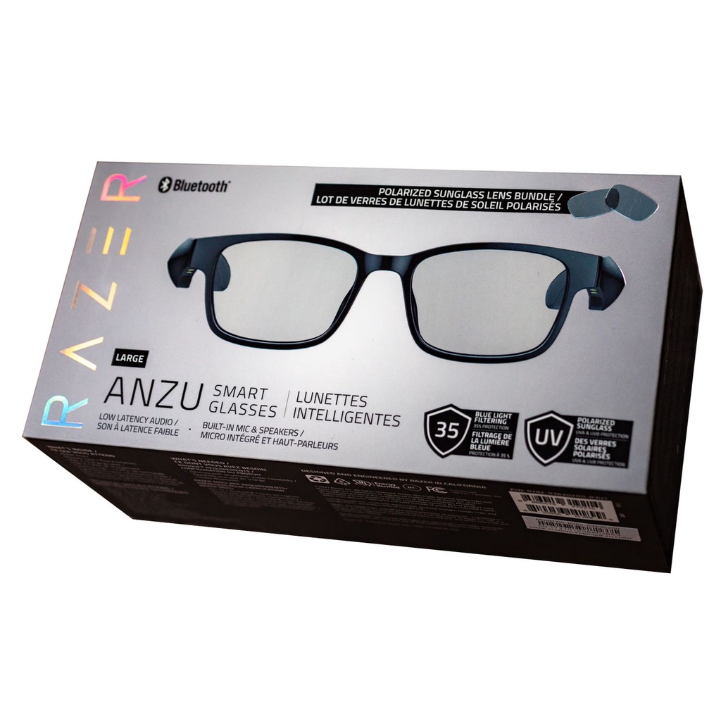 Razer Anzu Smart Glasses ( Rectangle Design, Large ) - Bluetooth Audio ...
