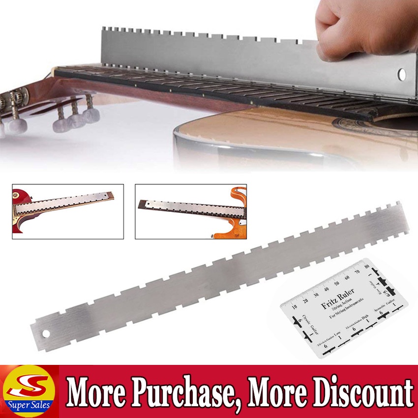 【SuperSales】42CM Electric Guitar Neck Ruler Notched Ruler Tool ...