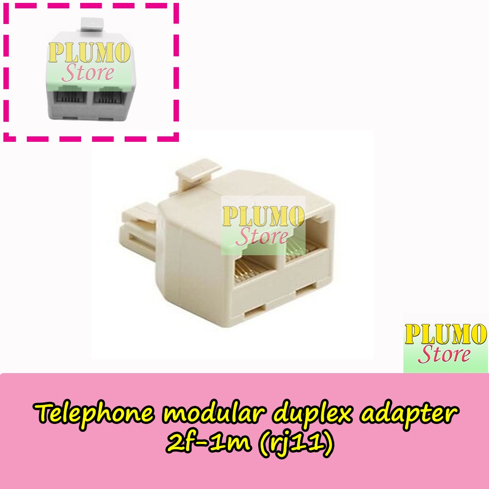 Telephone Splitter modular duplex adapter 2f-1m (rj11) per piece ...