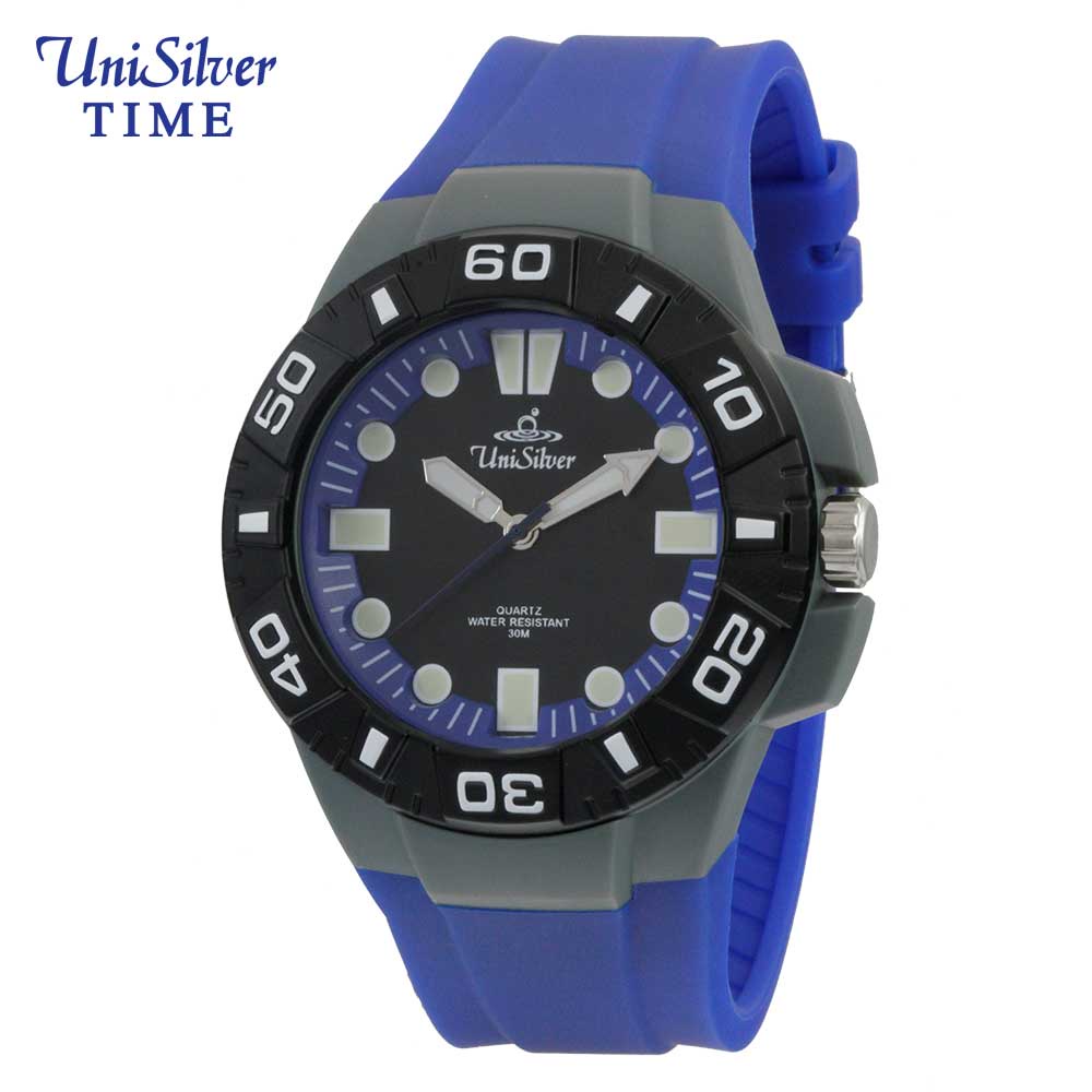 UniSilver TIME Rebound Men's Blue Analog Rubber Watch KW2321-7006 ...