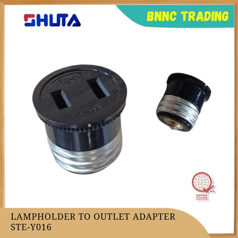 SHUTA STE-Y016 ADAPTER BULB SOCKET TO OUTLET ADAPTER BPS CERTIFIED ...