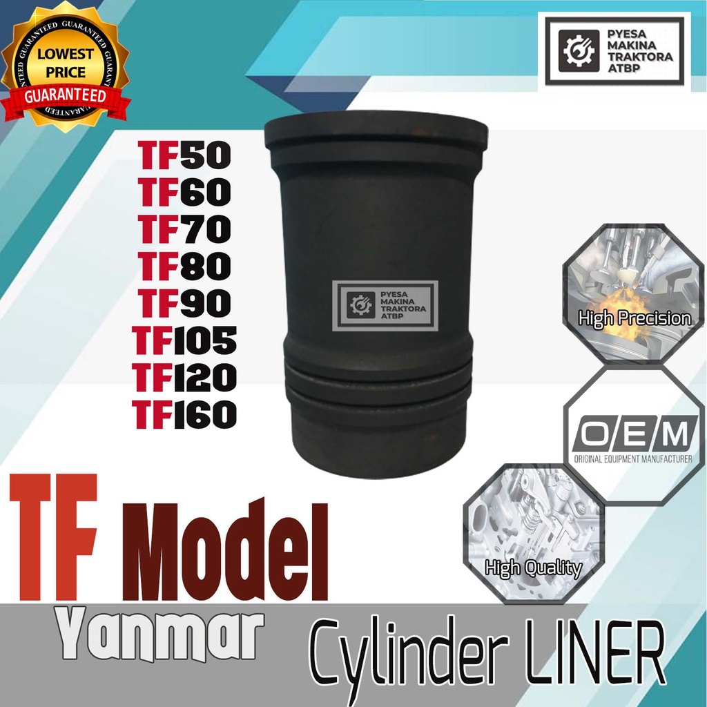 Cylinder Liner TF50 TF60 TF70 TF80 TF105 TF120 TF160 TF65 TF110 Yanmar ...
