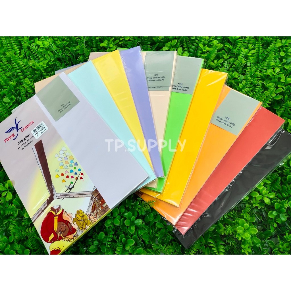 Flying colours A4 Color Card Paper Thickness 200 Gsm 50 Sheets/Pack ...