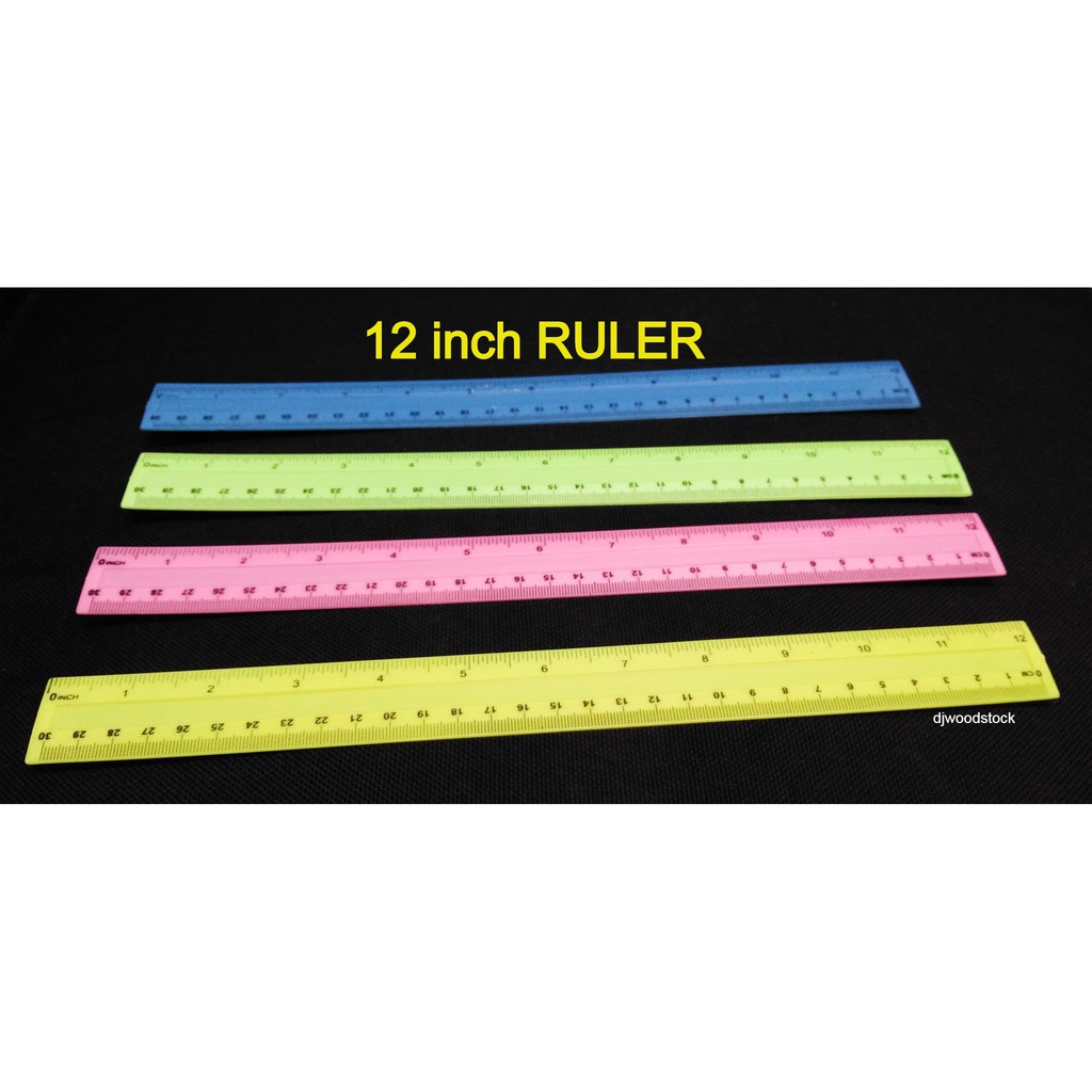 Ruler 12-Inch Hard Neon Ruler, Measuring Tool School Supplies | Shopee ...