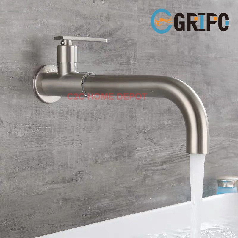 GRIPO High End 304 Stainless Lever Handle Rotatable wall mount faucet ...