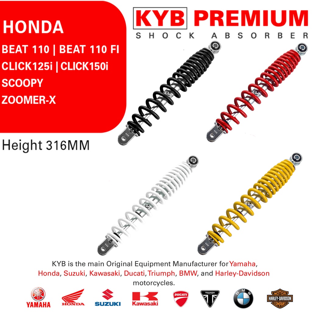Original KYB PREMIUM Mono Shock for Honda Beat 110 / 110 FI, Click 125i ...