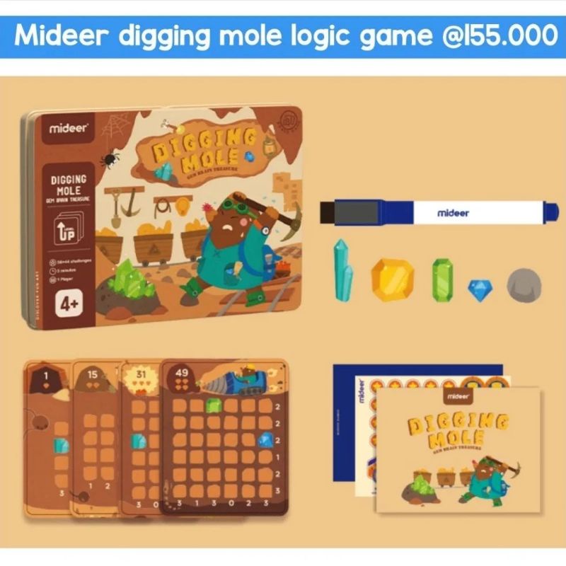 Mideer Digging mole Gem brain treasure logic game Sudoku alike logic ...