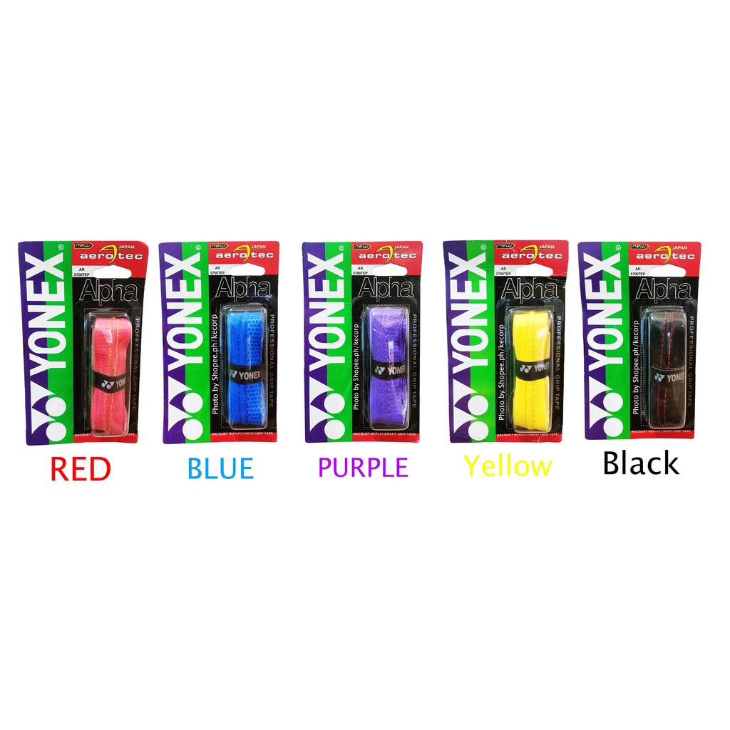 Yonex Replacement Grip Aerotec Alpha AR5700TEP (Black, Yellow, Blue ...